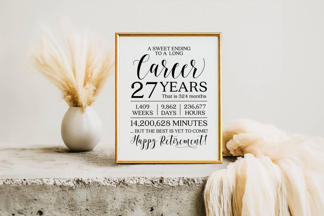 Happy Retirement, 27 Years Retirement Sign, Retirement Sayings ...