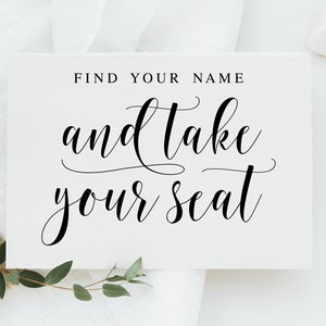 Find Your Name and Take Your Seat, Wedding SVG Signs, Wedding Decor ...