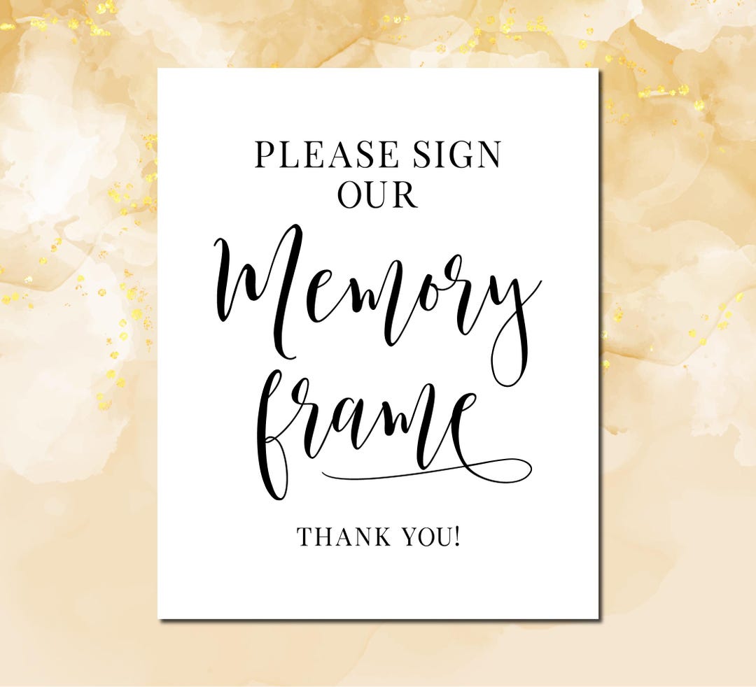 Please Sign Our Memory Frame, Wedding Frame Guestbook Sign, Funeral ...