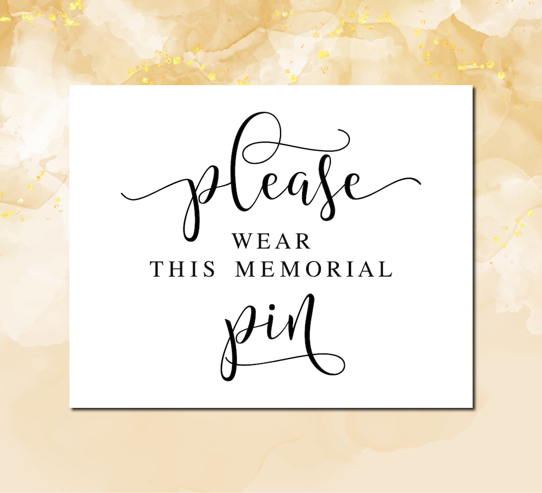 Memorial Pin Sign: Modern Funeral Ribbon Table Decor (digital Download ...