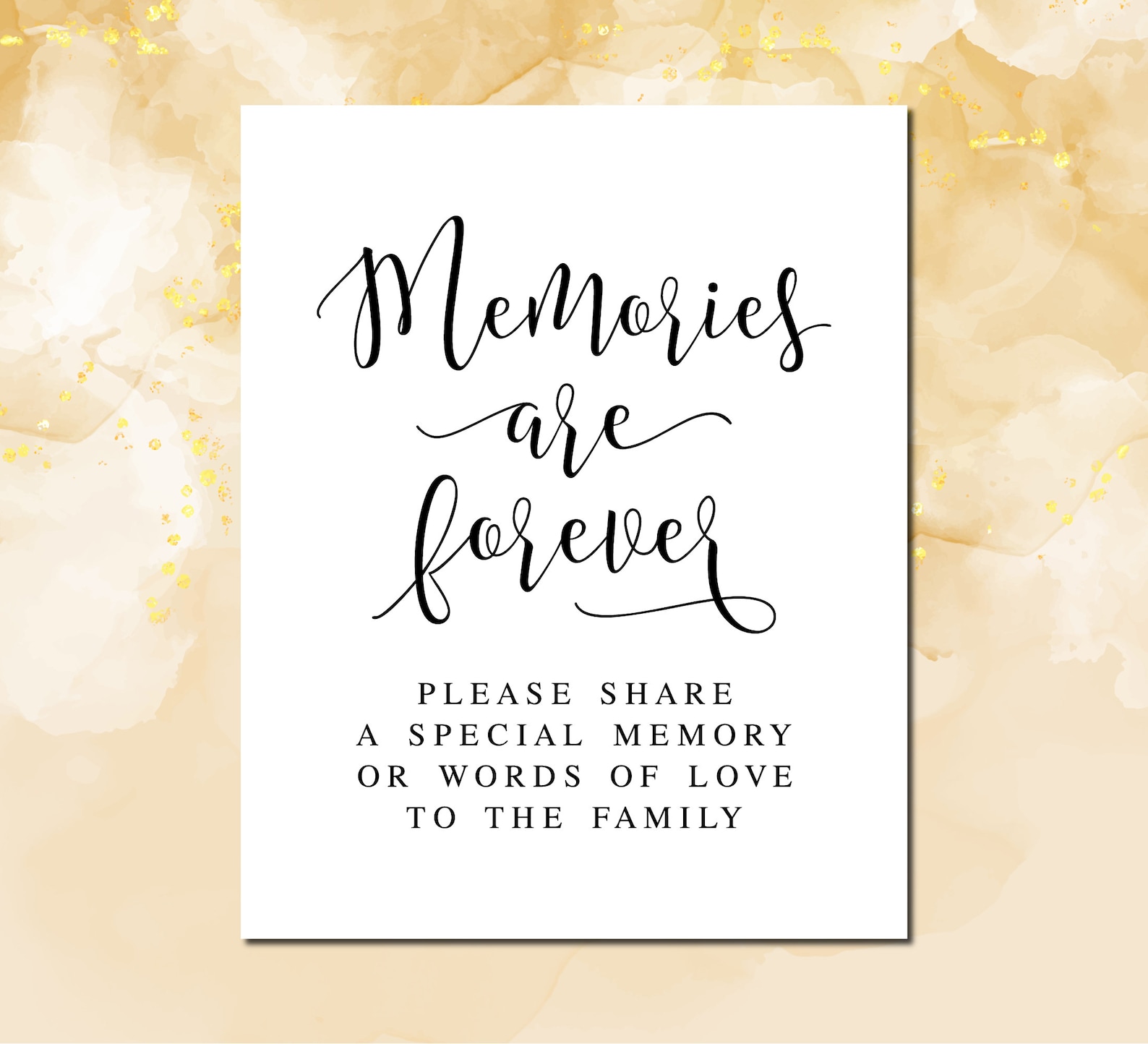 Funeral Memory Table Sign: Share Words of Love (PDF & JPG) - Etsy