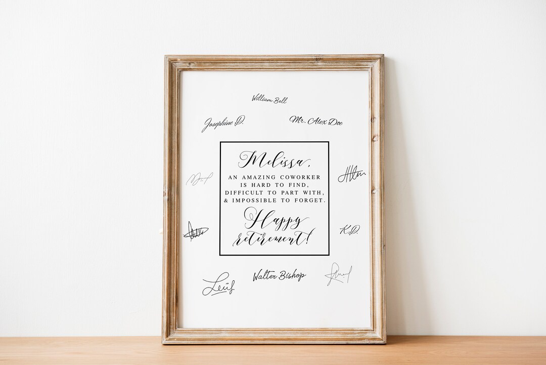 Happy Retirement Sign, Coworker Signature Gift Sign, Retirement Gift ...
