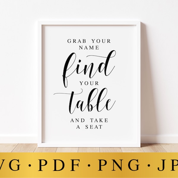Wedding Take Your Name and Find Your Seat Sign - Etsy