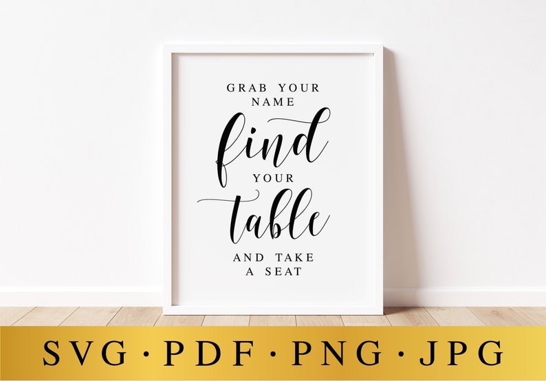 Wedding Seating Sign: Find Your Table Printable (digital Download) - Etsy