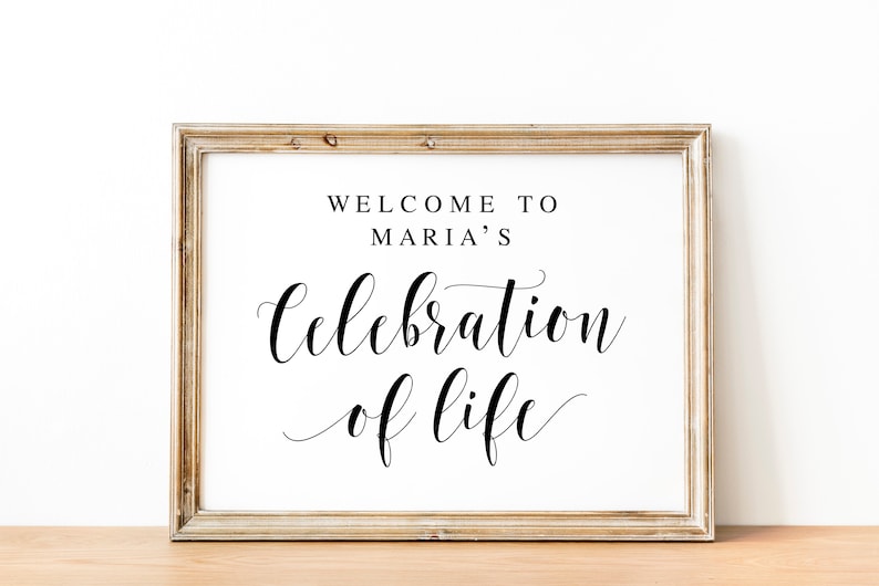Welcome to Celebration of Life, Memorial Signs, Funeral Sign, Memory ...