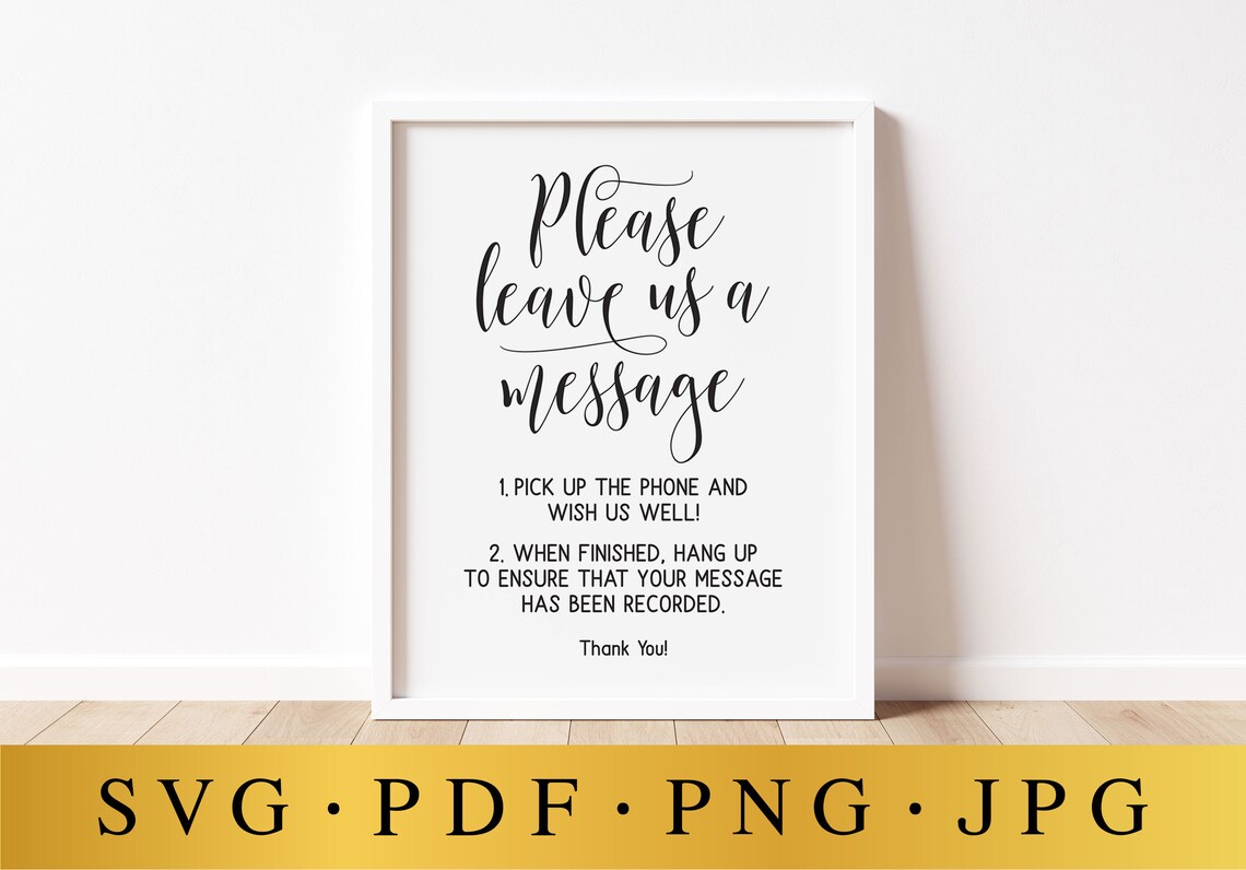 Please Leave Us A Message, Wedding Signs, Wedding Audio Guestbook Sign ...