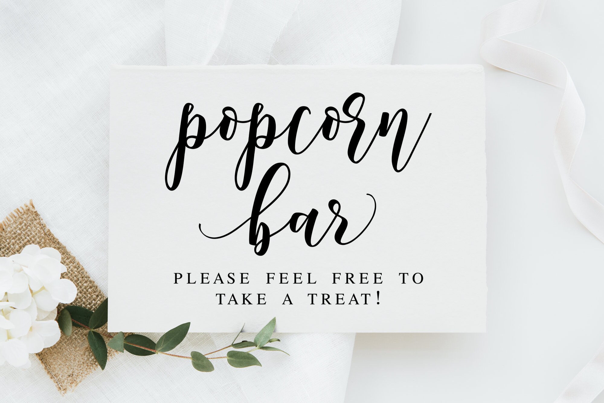 Popcorn Bar, Wedding SVG Sign, Please Take A Treat, Wedding Sayings, Popcorn Bar Signs, Wedding ...
