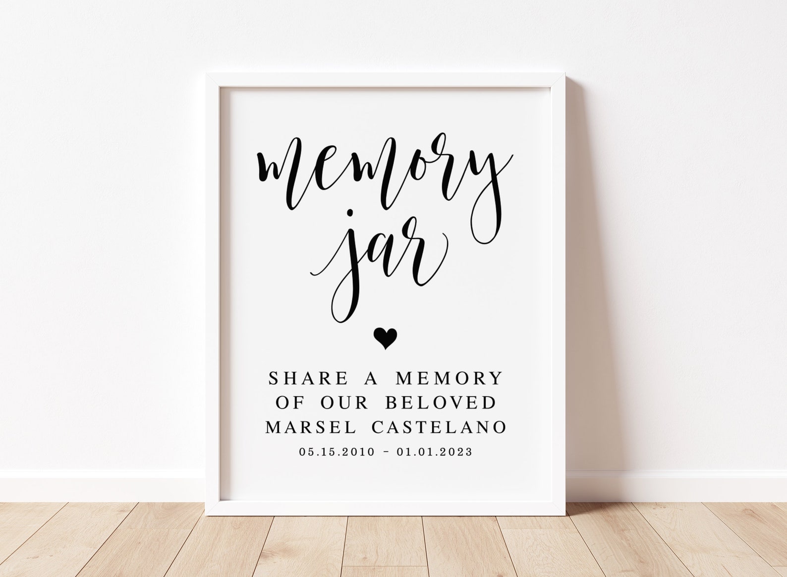 Funeral Memory Jar Sign: Celebration of Life, Memorial Table (digital ...