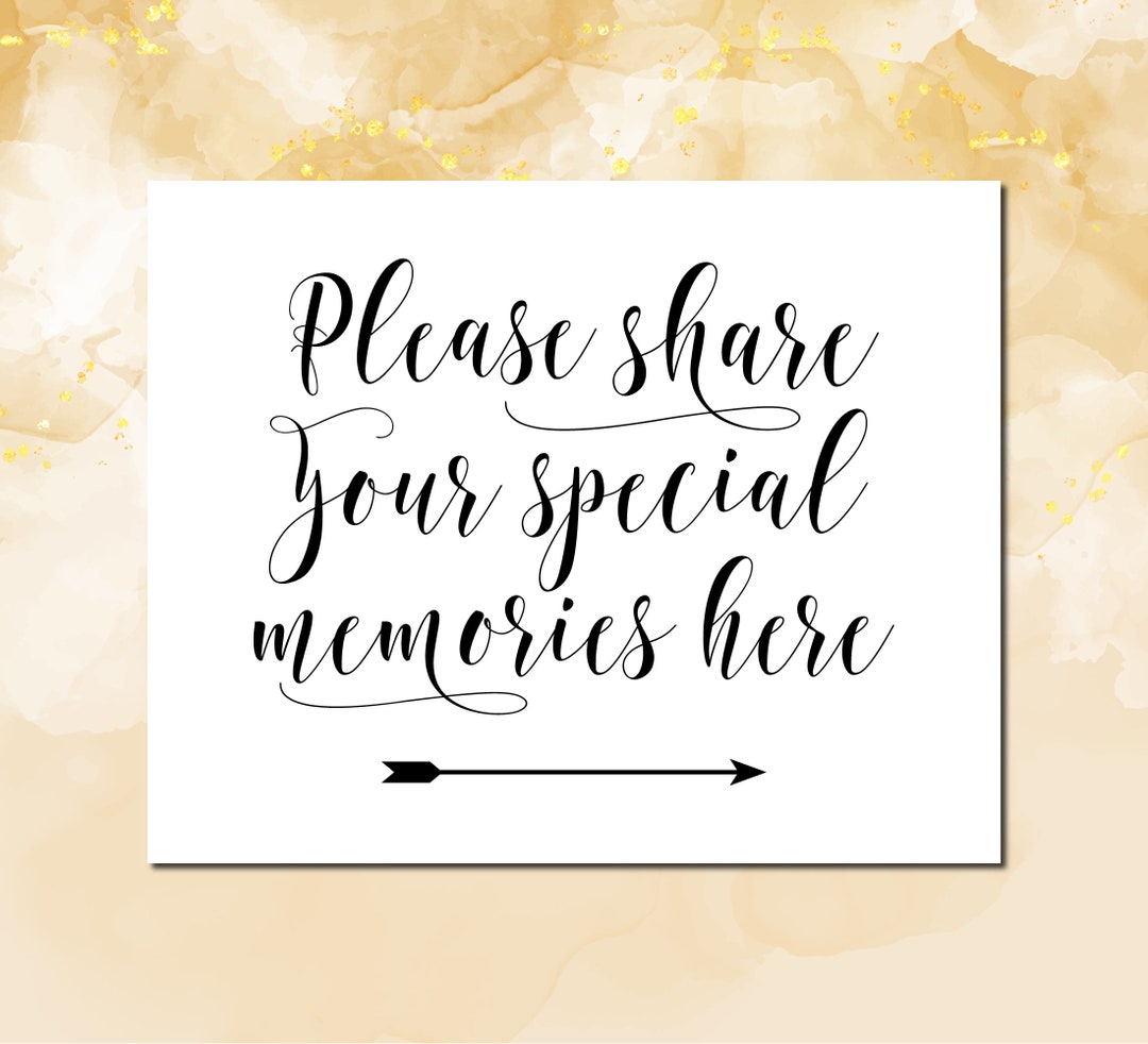 Memorial Memory Sign: Funeral Printable (PDF & JPG) - Etsy