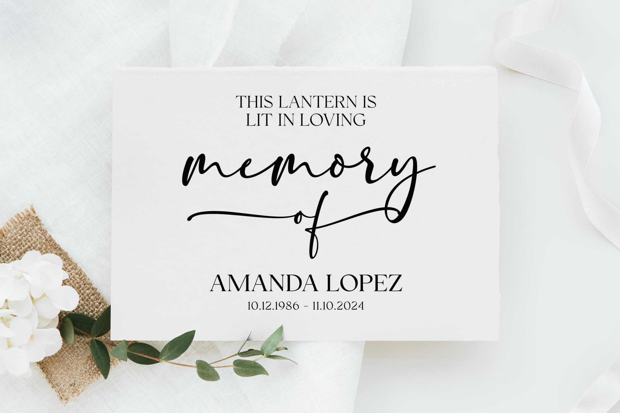 This Lantern is Lit in Loving Memory Of, Funeral Printables, Memorial ...