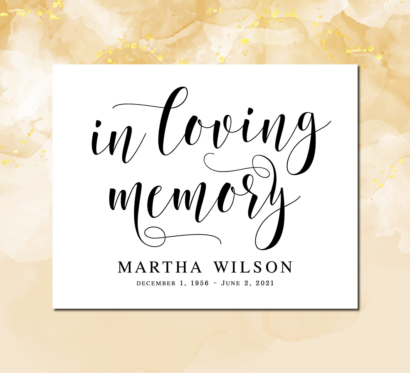 In Loving Memory, Memorial Signs, Celebration of Life, Funeral Signs ...