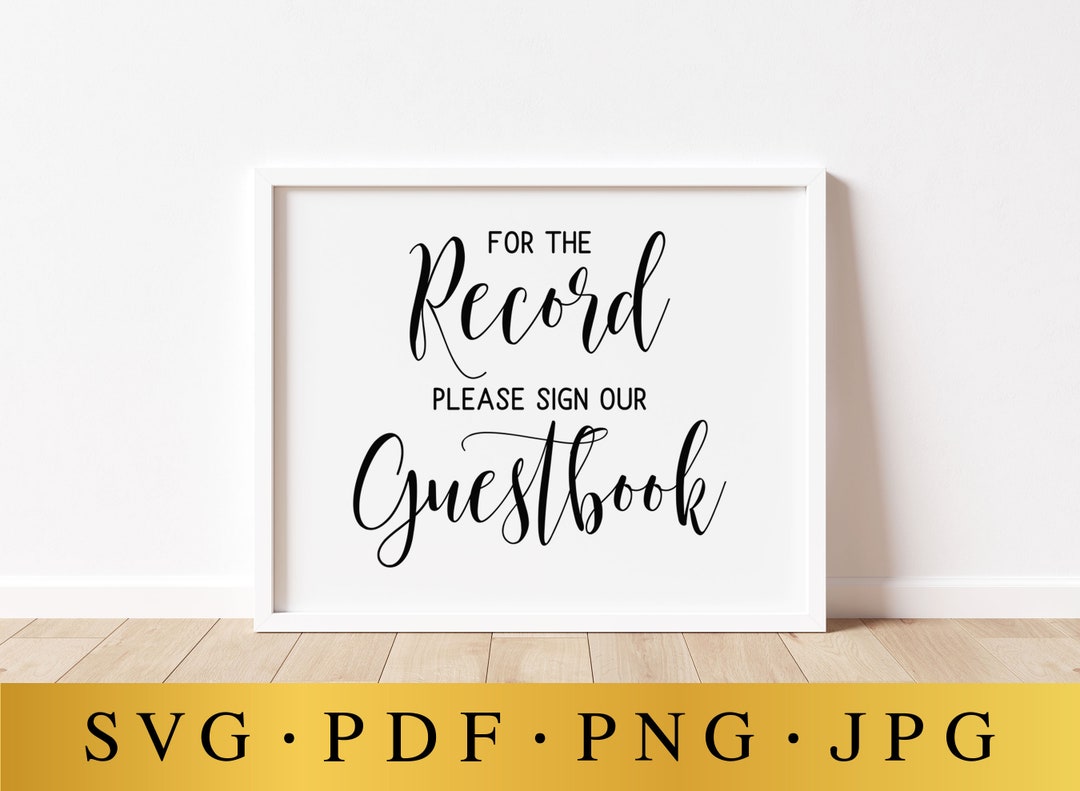 Record Guestbook Wedding Sign: Modern Calligraphy (digital Download) - Etsy