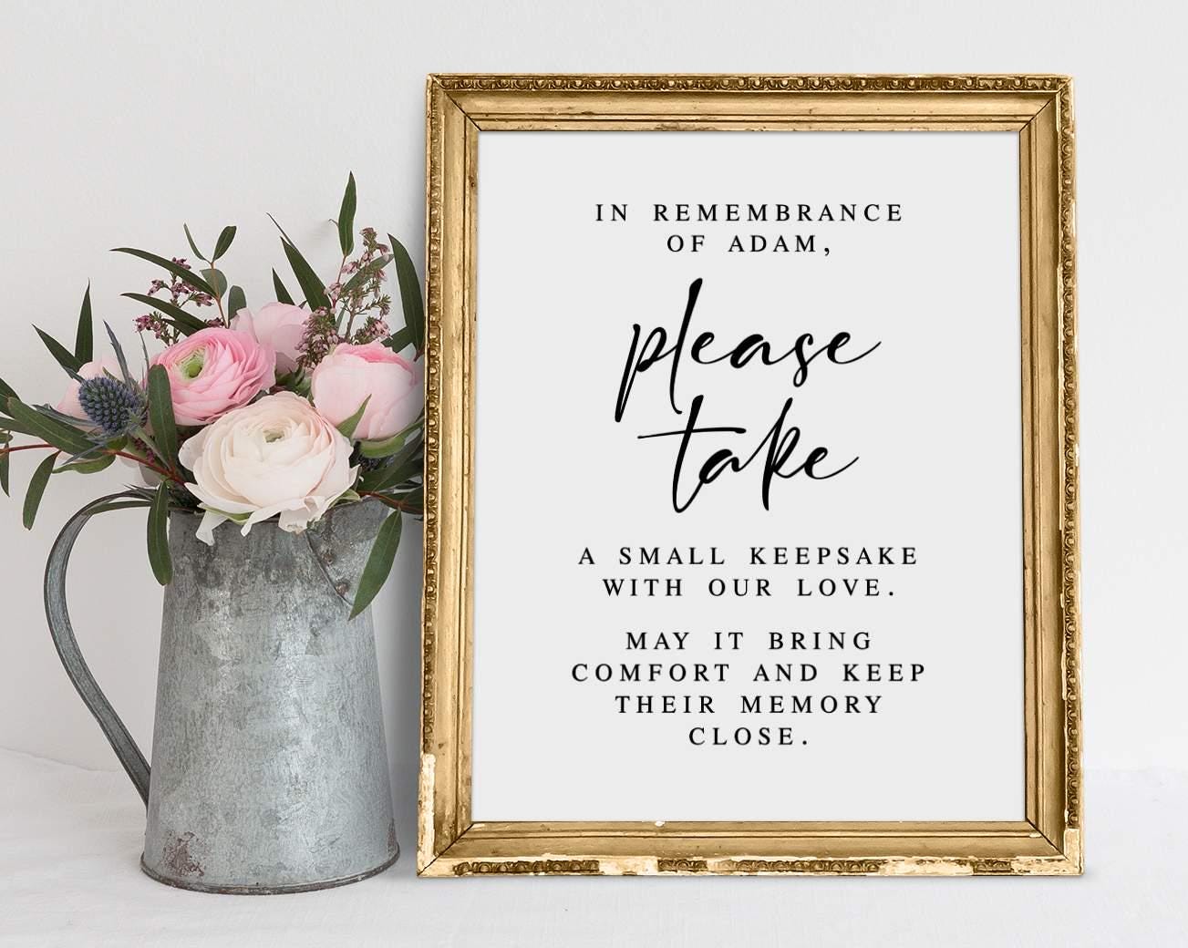 Funeral Service Remembrance Sign, Memorial Keepsake Sign Printable ...