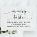 Minimalist Memory Table Sign, Please Sign and Share Your Memories ...