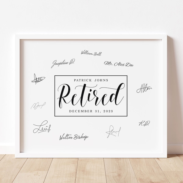 Retirement Signature Board - Etsy