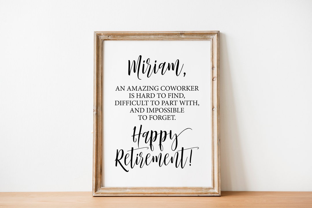 Coworker Retirement Gift Sign: Printable Retirement Quotes (PDF & JPG ...