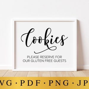 Cookies Sign, Modern Minimalist Wedding SVG Signs, Cookie Bar Sign ...