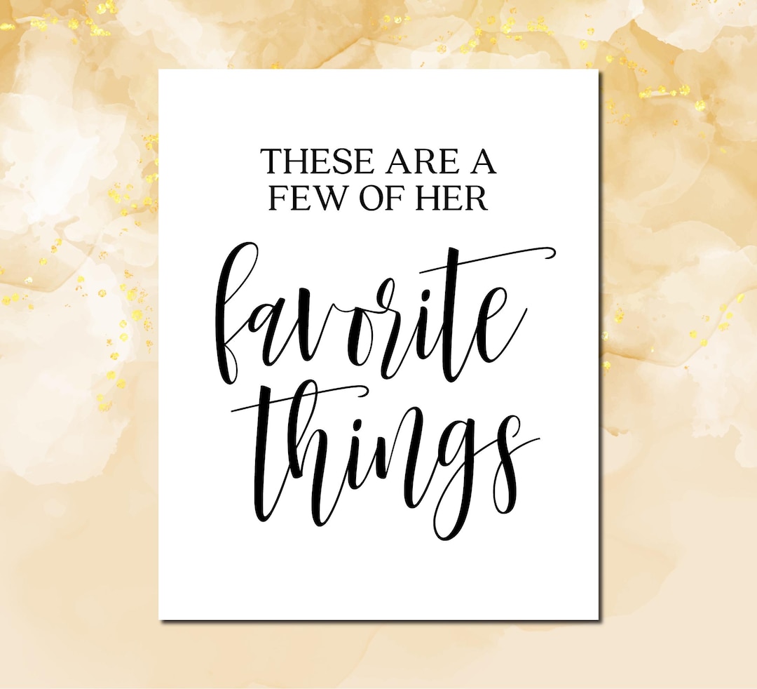 Funeral Memorial Sign: Favorite Things Food Table Decor (digital ...