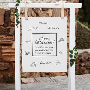 Happy Retirement Sign, Modern Minimalist Signature Gift Sign ...