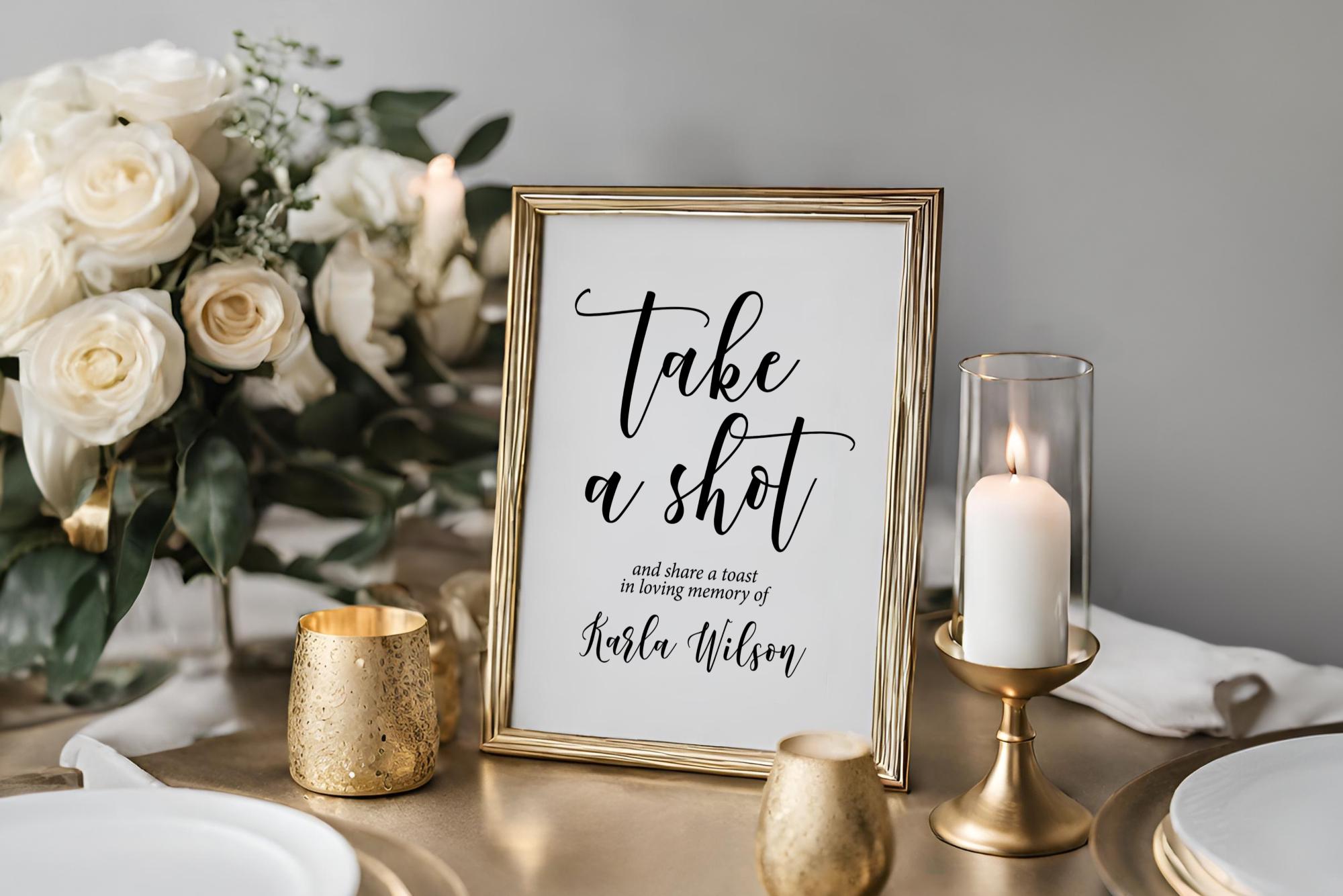 Funeral Drink Sign: 'take A Shot' Memorial Printable (digital Download ...