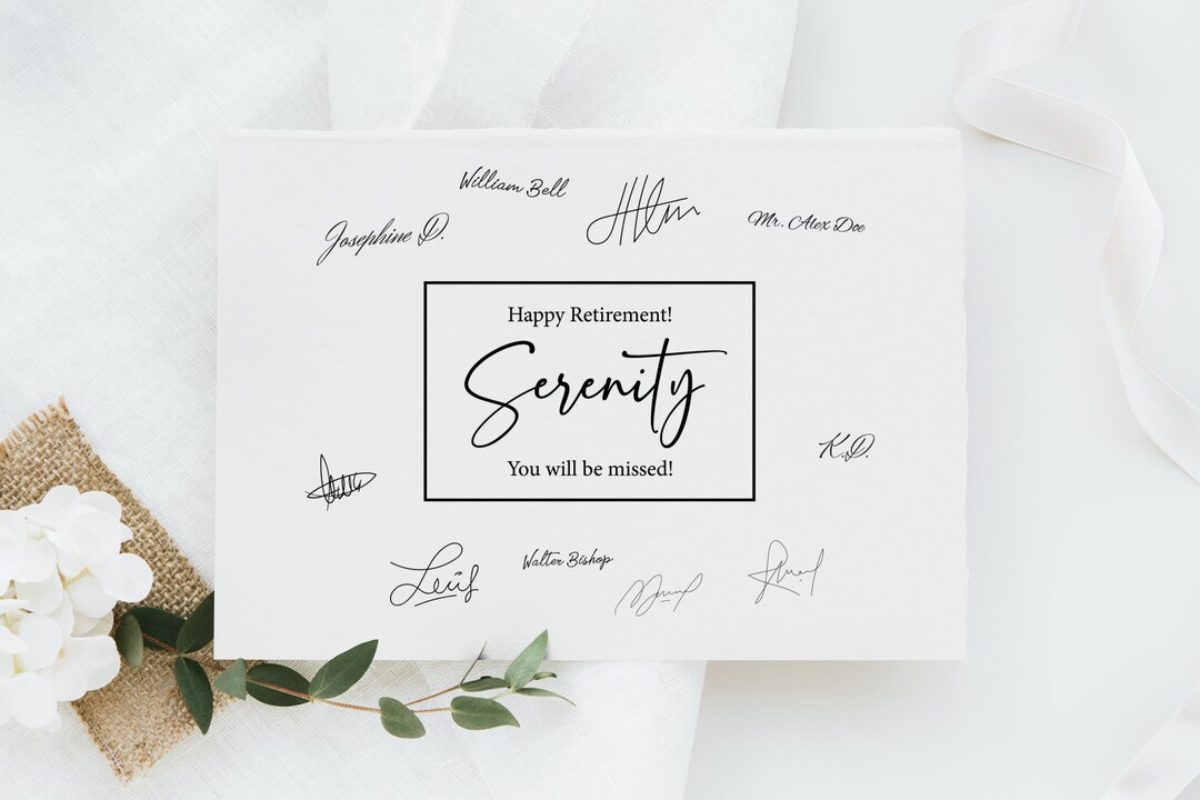 Happy Retirement Sign, Retirement Signature Gift Sign, Coworker ...