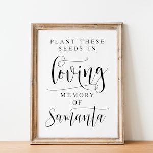 Plant These Seeds in Loving Memory Of, Memorial Signs, Memory Table ...