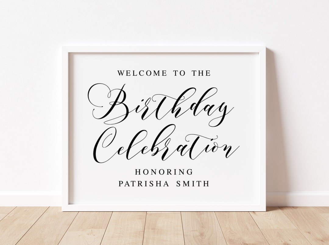 Birthday Celebration Sign: Elegant Party Decor (digital Download) - Etsy