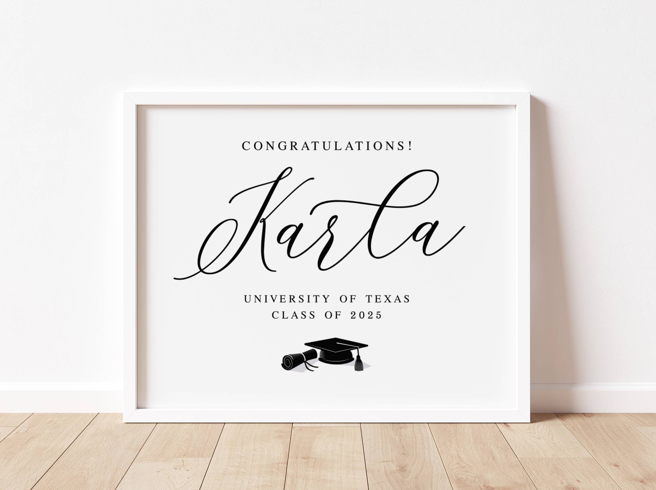 Congratulations Graduation Party Sign, Modern Minimalist Congrats Sign ...