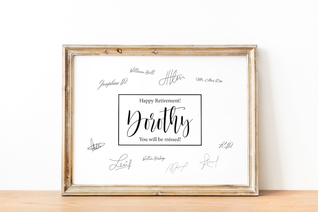 Happy Retirement Sign, Retirement Signature Gift Sign, Retirement Gift ...