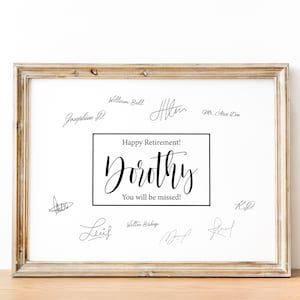 Happy Retirement Sign, Retirement Signature Gift Sign, Retirement Gift ...