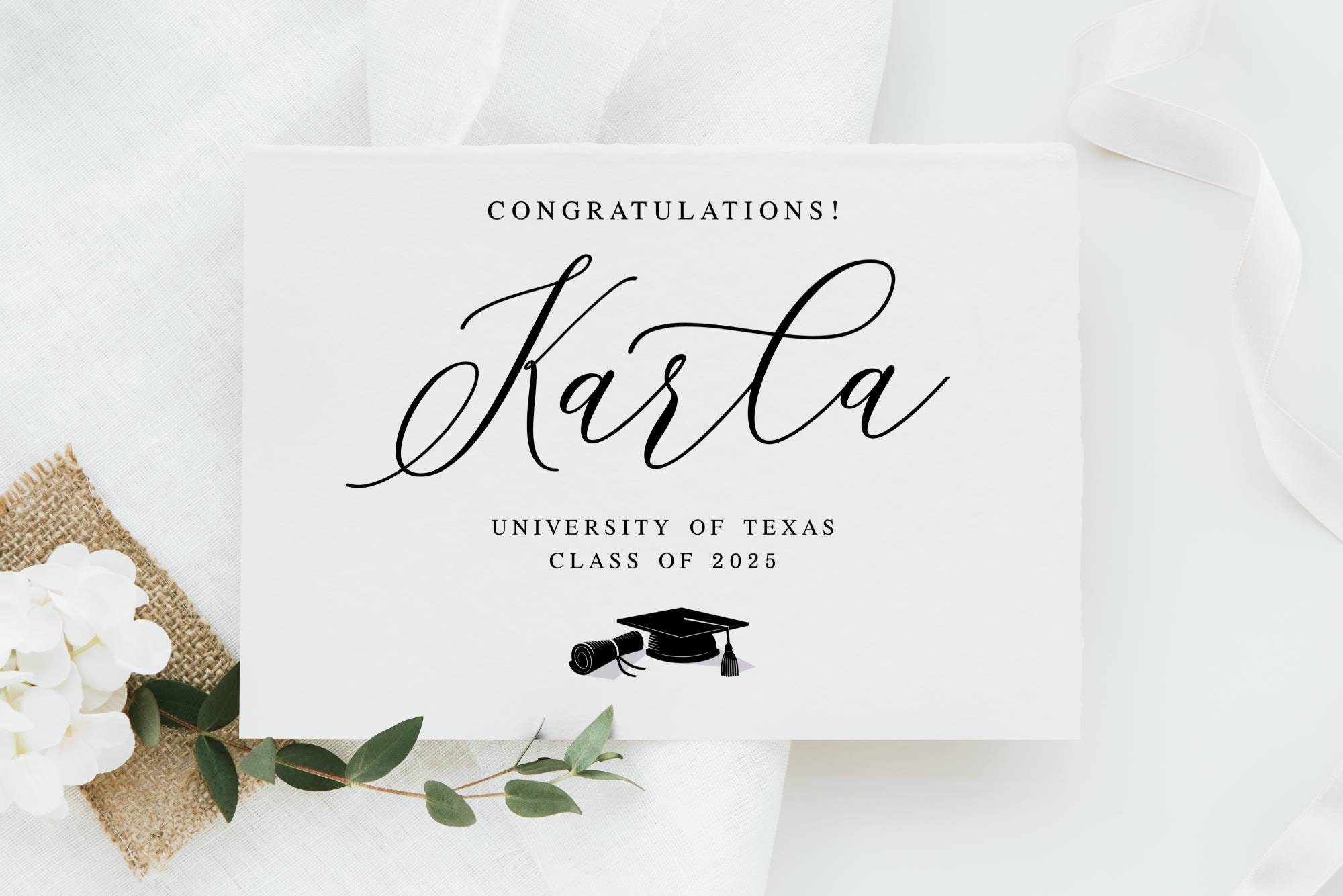 Congratulations Graduation Party Sign, Modern Minimalist Congrats Sign ...