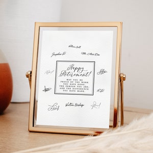 Happy Retirement Sign, Modern Minimalist Signature Gift Sign ...