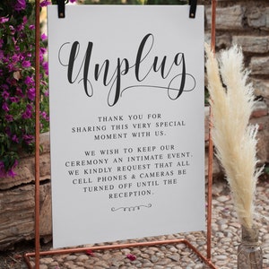 Unplug, Wedding Signs, Unplugged Ceremony Sign, Unplugged Wedding Signs ...