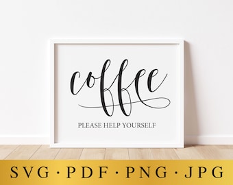 Coffee Help Yourself Sign - Etsy
