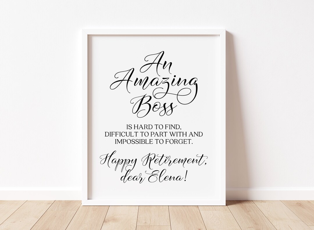 Boss Retirement Gift Sign, Farewell Saying (digital Download) - Etsy