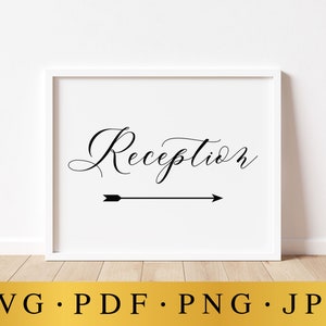 Reception Signs, Reception Arrow Sign, Wedding SVG Signs, Wedding ...