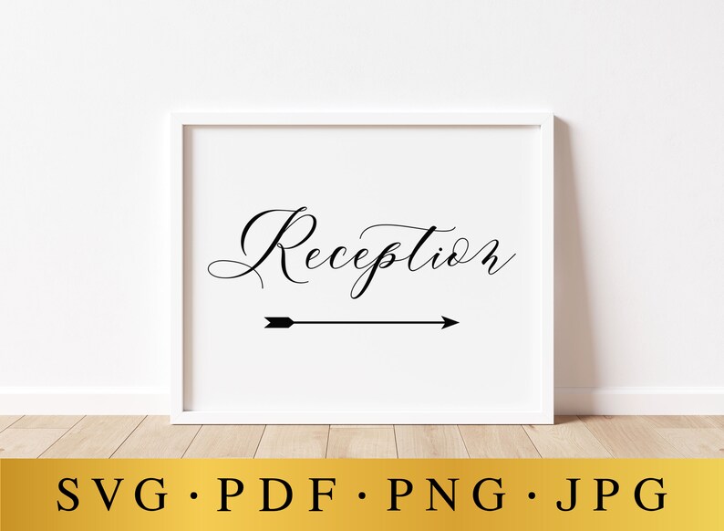 Reception Signs Reception Arrow Sign Wedding SVG Signs - Etsy