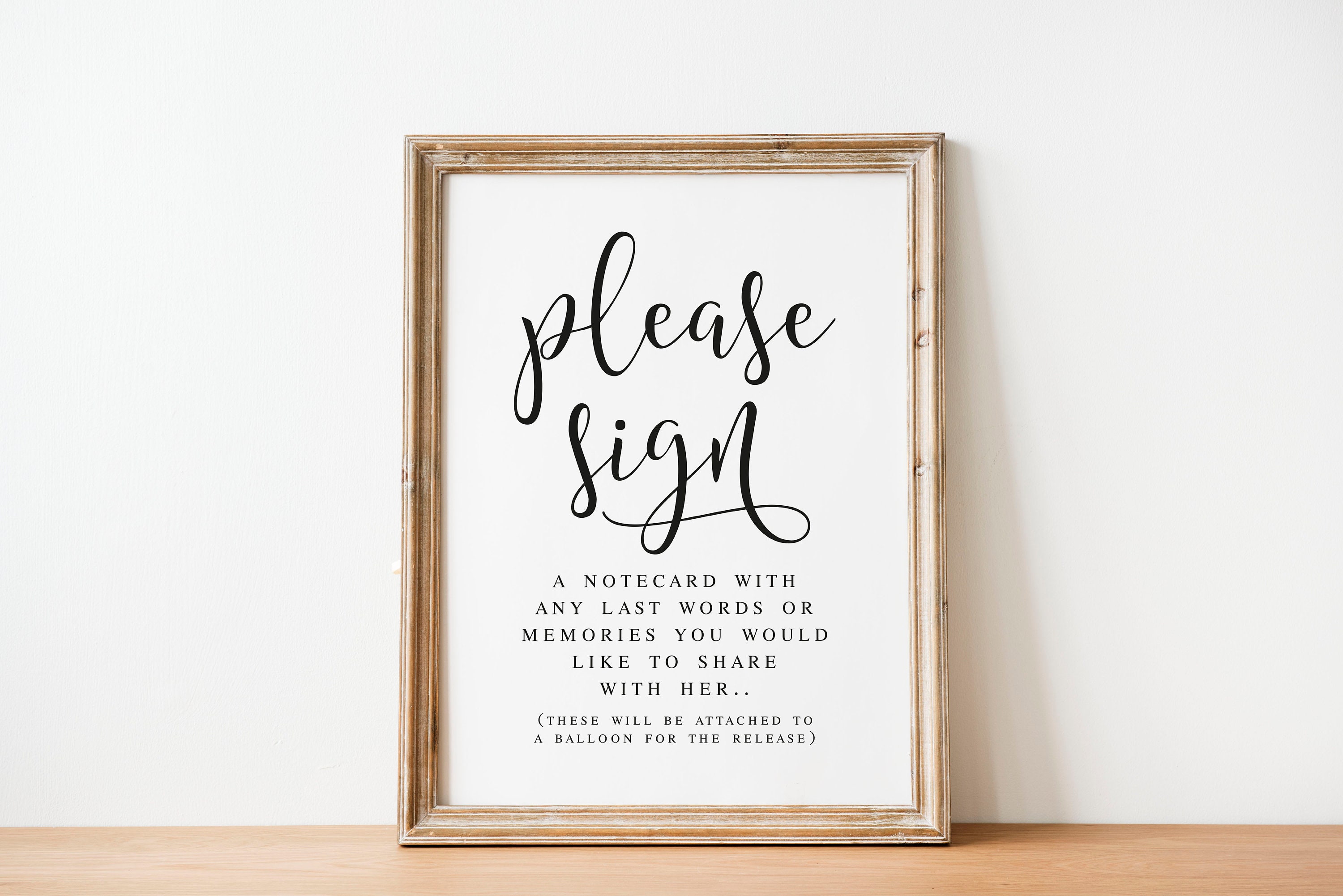 Please Sign A Notecard With Any Last Words, Memorial Signs, Funeral ...