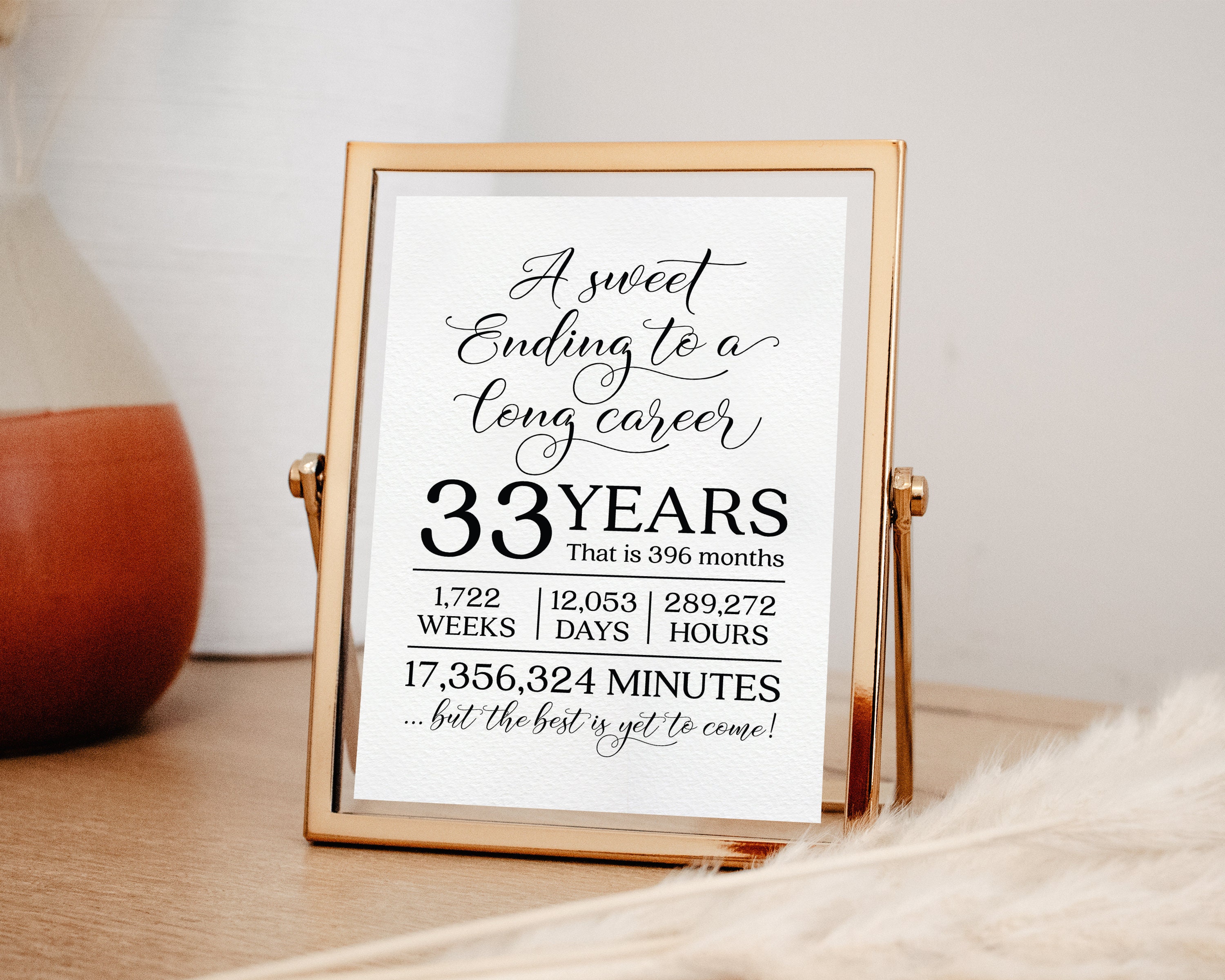 A Sweet Ending to A Long Career 33 Years Retirement Sign - Etsy