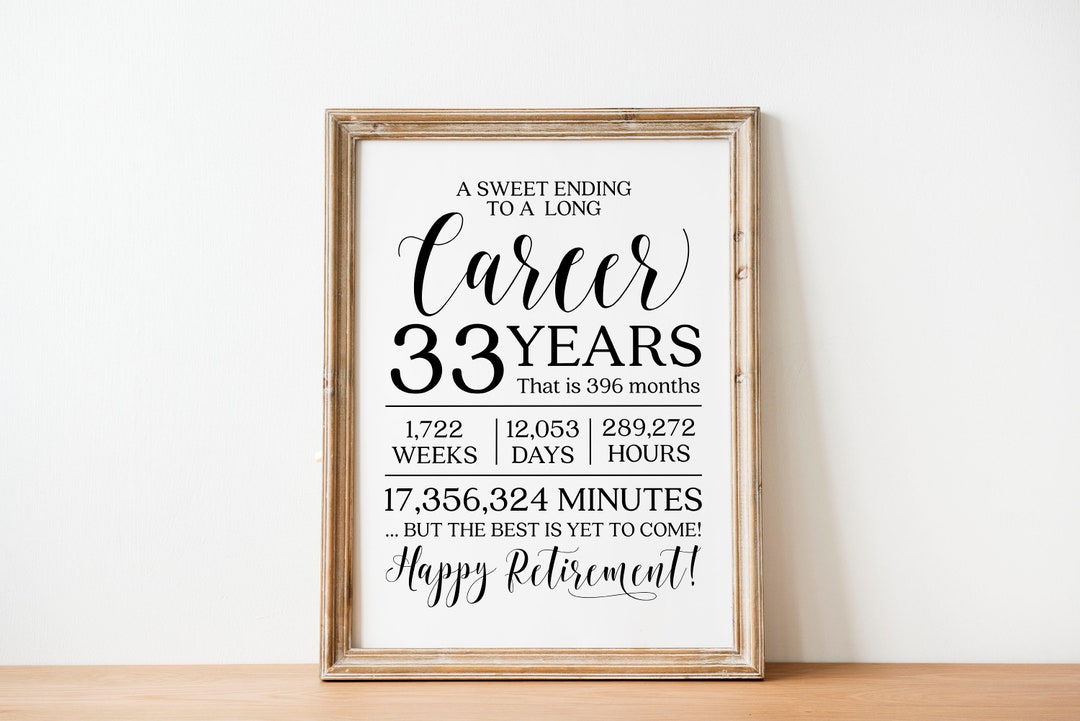 A Sweet Ending to A Long Career, 33 Years Retirement Gift, Retirement ...