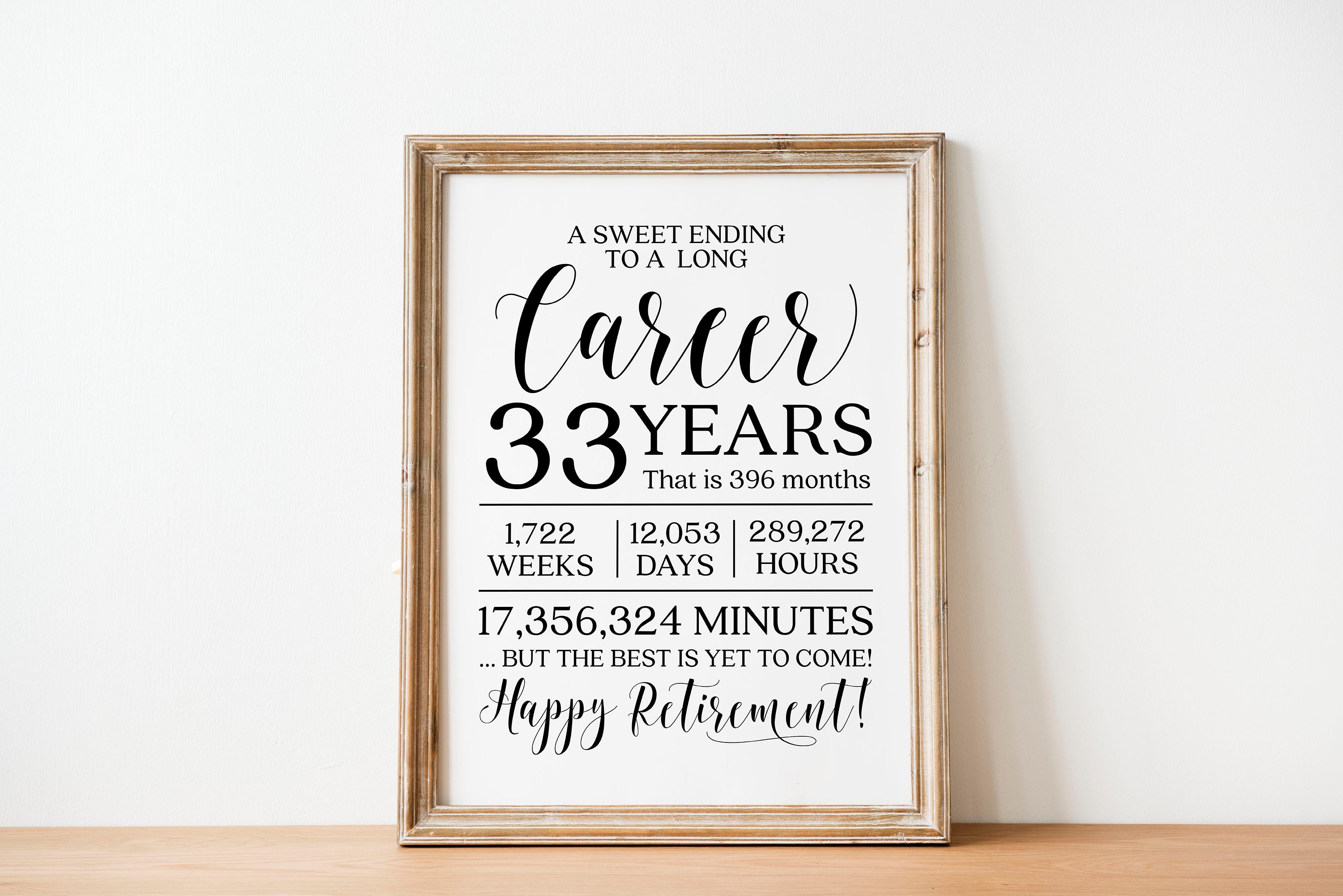 A Sweet Ending to A Long Career, 33 Years Retirement Gift, Retirement ...