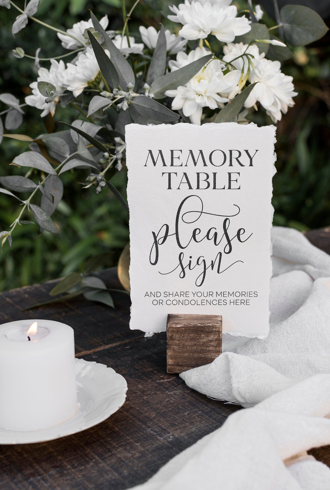 Memory Table, Please Sign, Share Your Memories, Condolence Guest Book ...