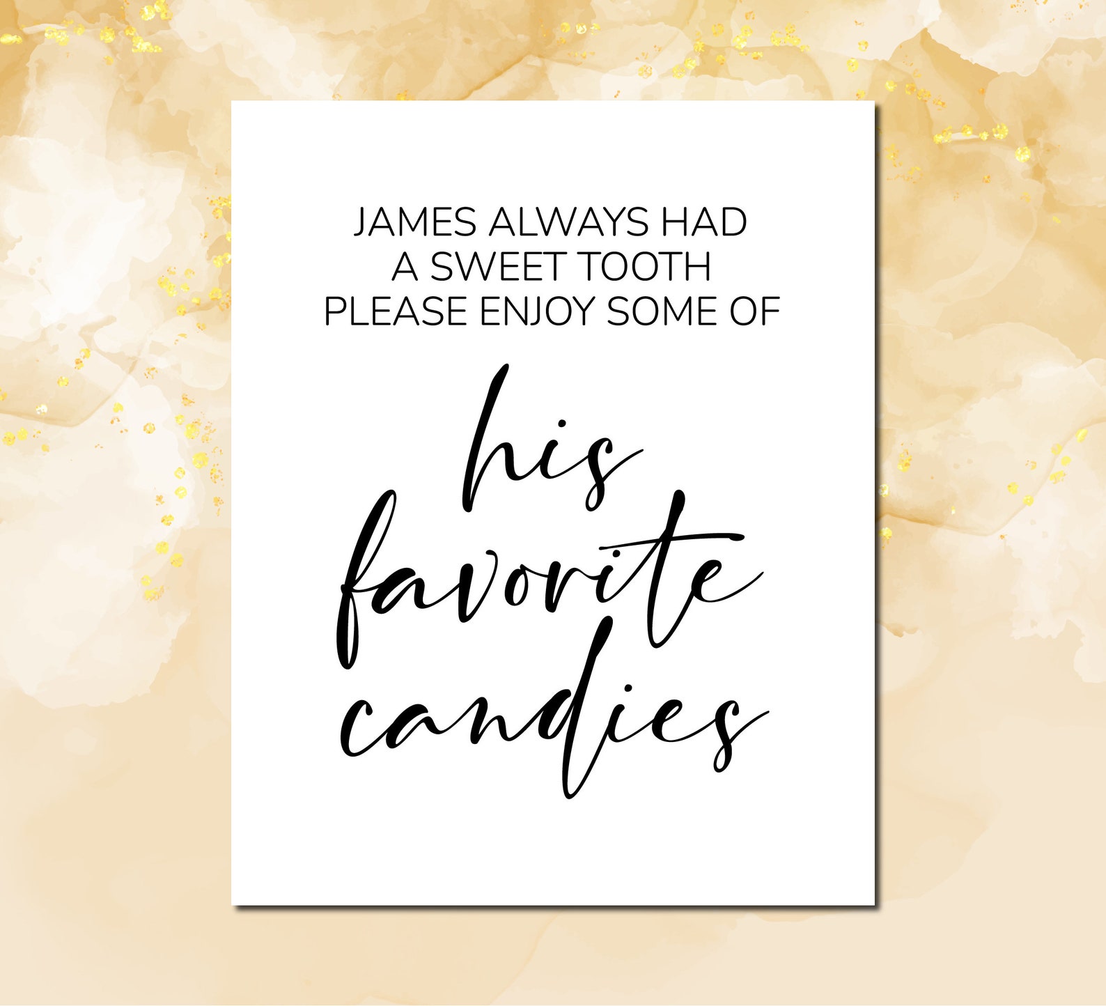 Please Enjoy Some of His Favorite Candies, Minimalist Funeral Service ...