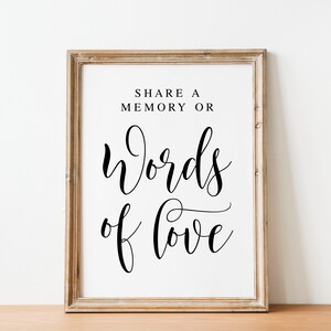 Share A Memory or Words of Love, Memorial Signs, Funeral Signs ...