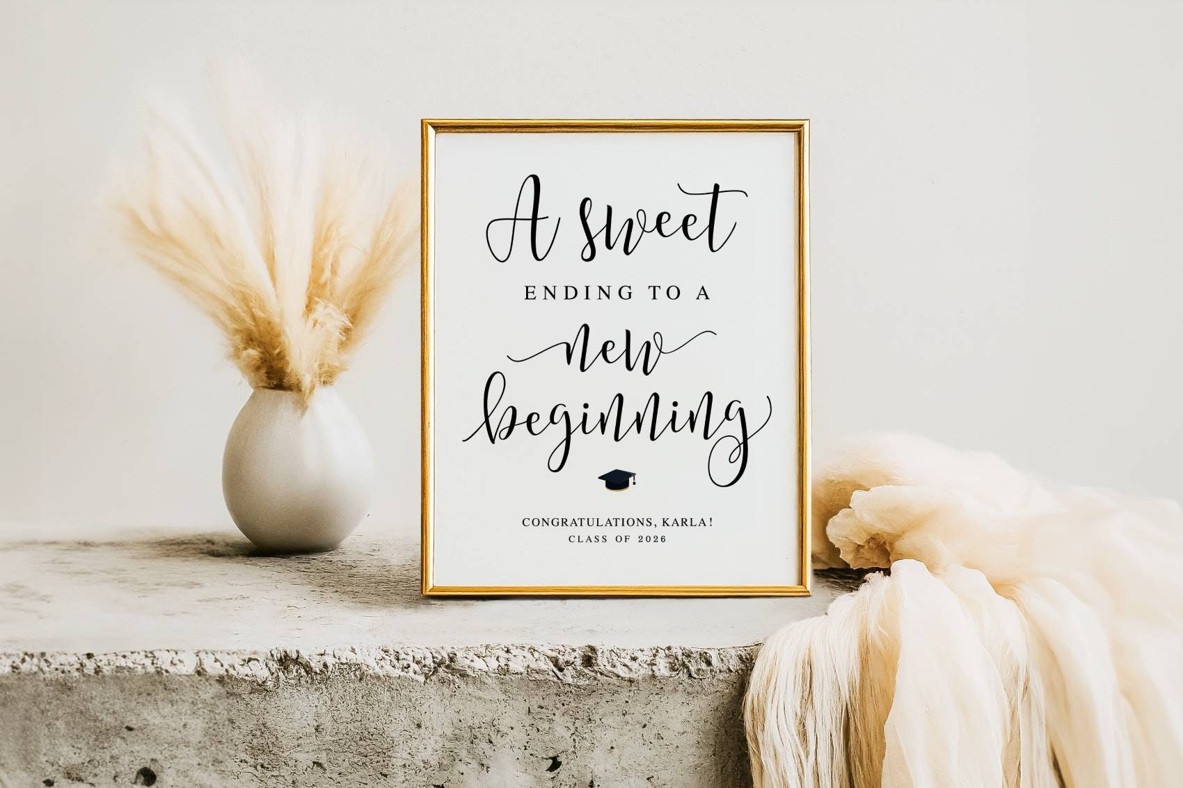 A Sweet Ending to A New Beginning, Graduation Party Signs, Graduation ...