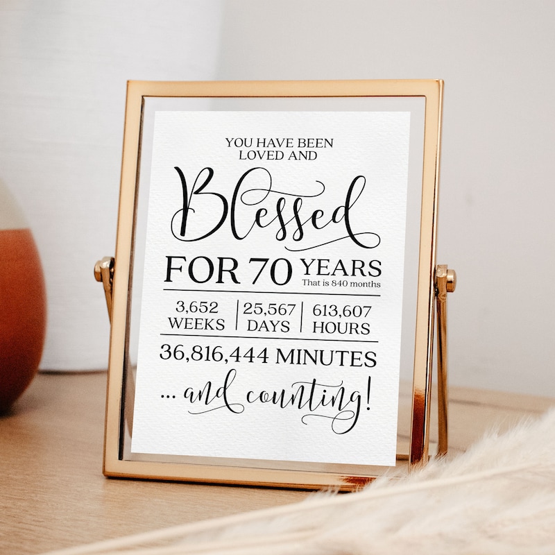 70 Years Blessed - Etsy