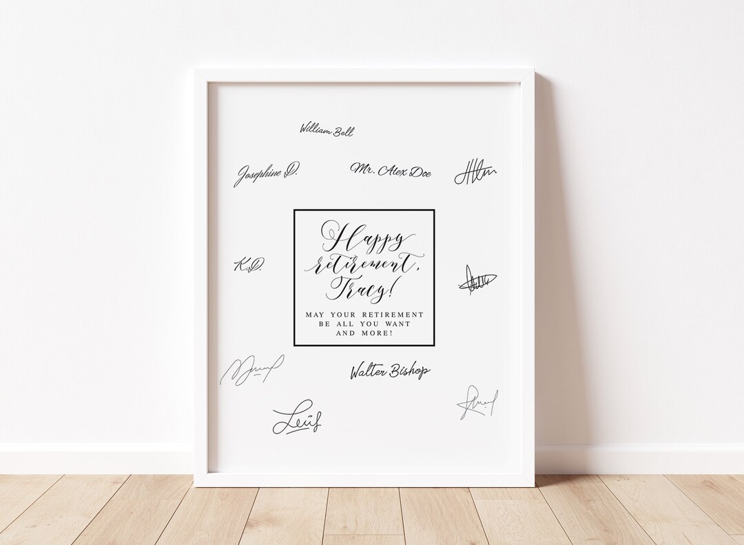 Retirement Gift Sign, Colleagues Signature Gift Sign, Retirement ...