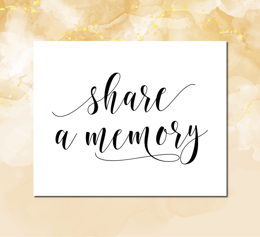 Share A Memory, Modern Minimalist Memorial Signs, Funeral Signs ...