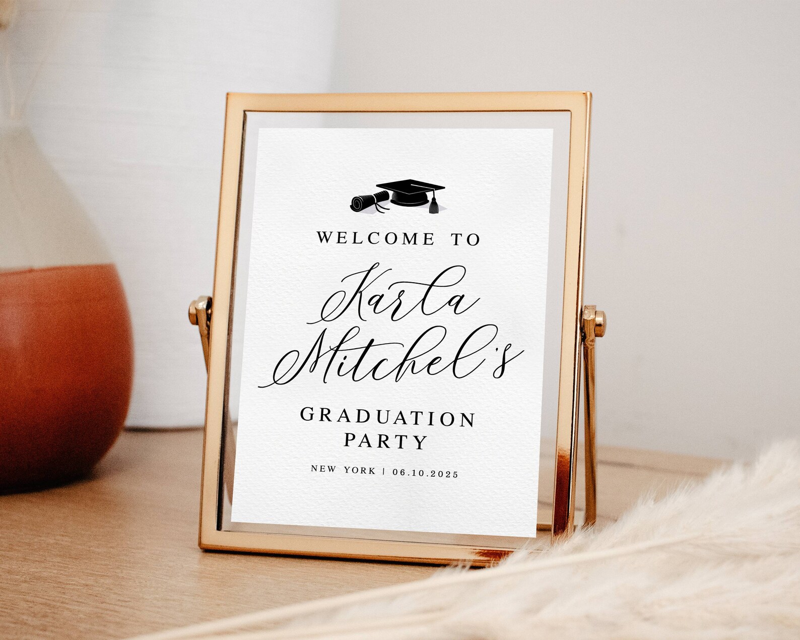 Welcome to Graduation Party, Modern Minimalist Welcome Signs for the ...