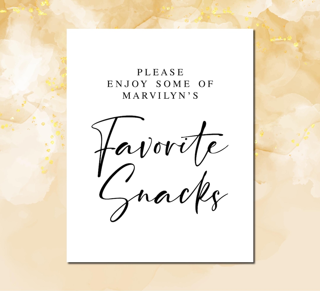 Please Enjoy Some of Favorite Snacks, Memorial Service Signs, Funeral ...